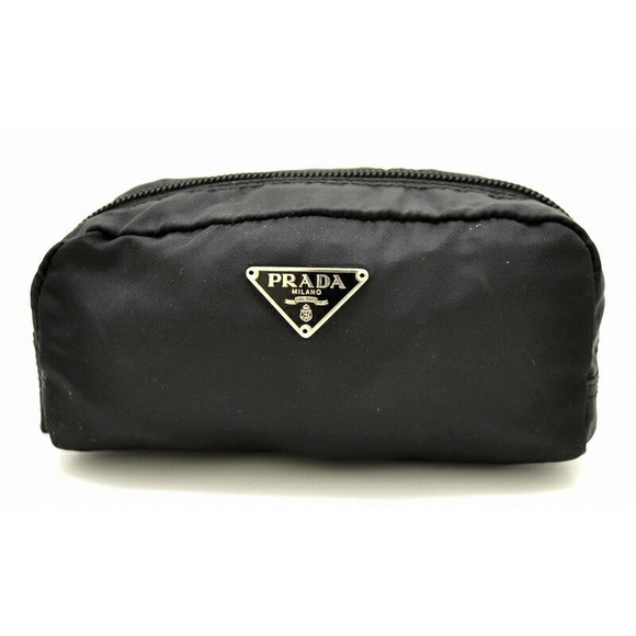 Prada | Bags | Prada Nylon Cosmetic Pouch Black | Poshmark